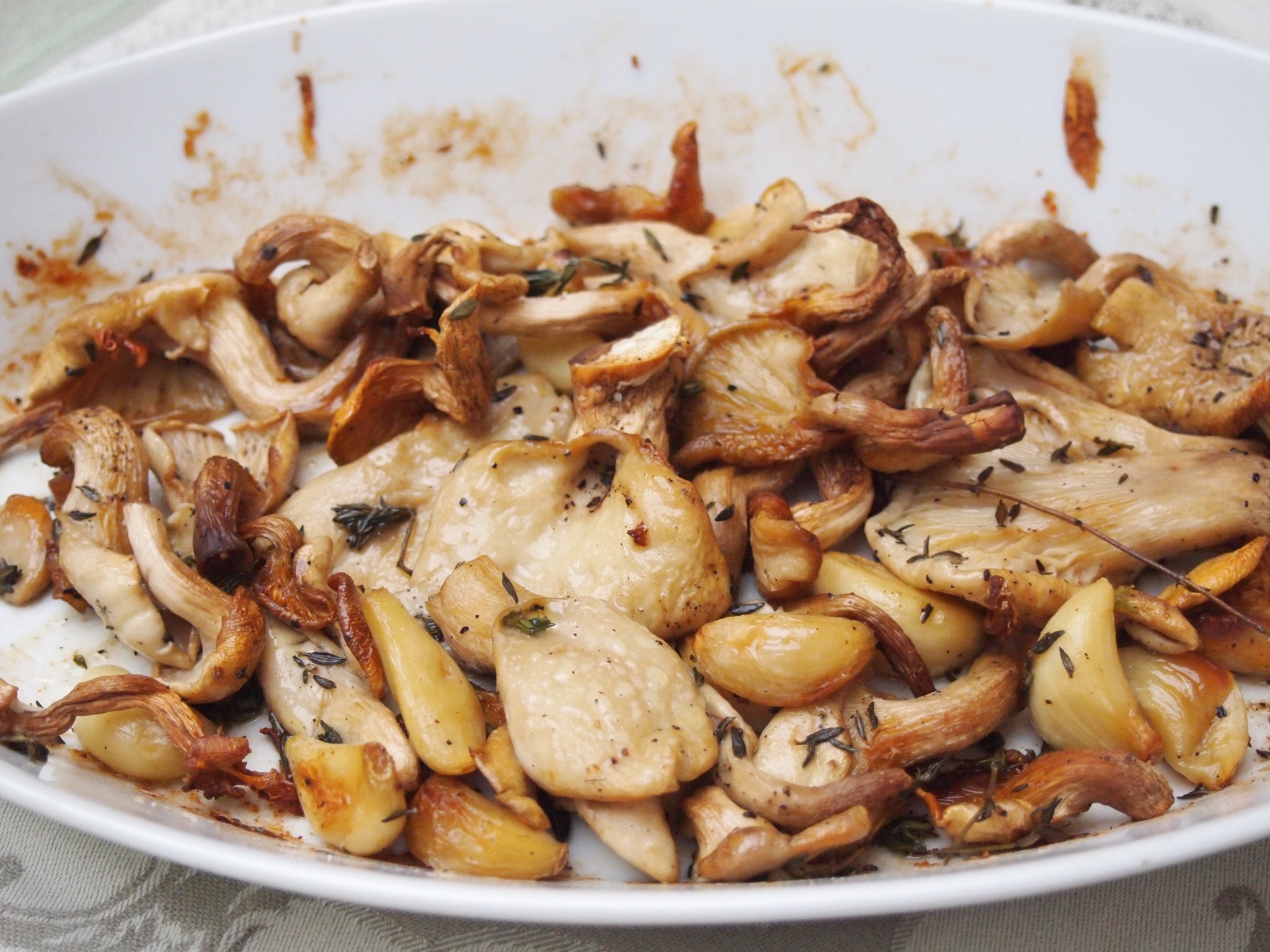 Roast Oyster Mushrooms with Garlic | Mustard With Mutton