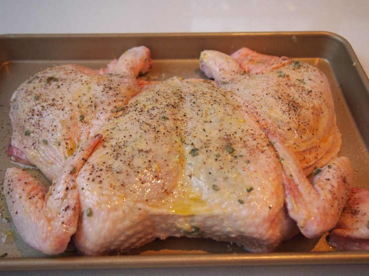Sage & Garlic Spatchcocked Chicken with Braised White Beans | Mustard ...